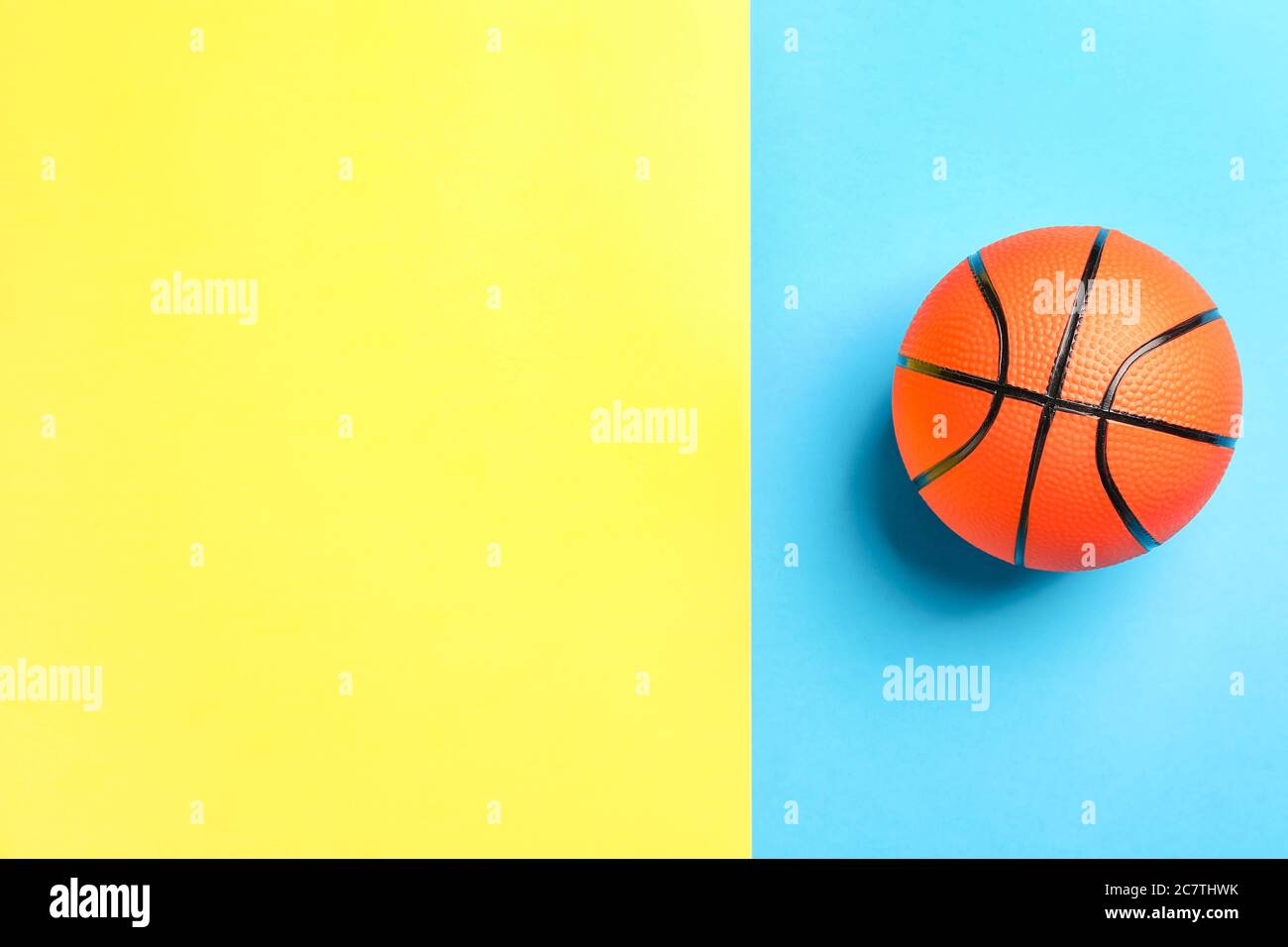 Ball for playing basketball game on color background Stock Photo - Alamy
