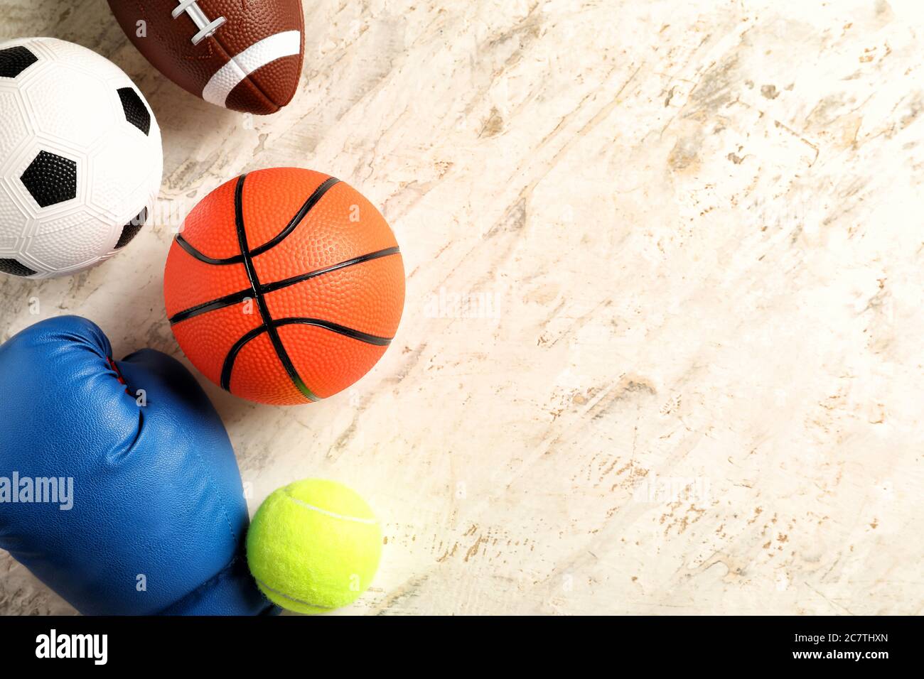 Sports equipment on white background Stock Photo - Alamy