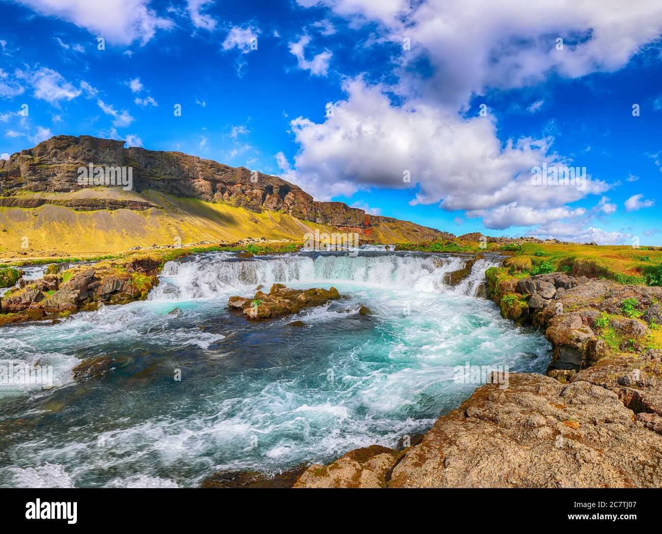 Fossalar, one of the gems of Skaftarhreppur. Small waterfall near ...