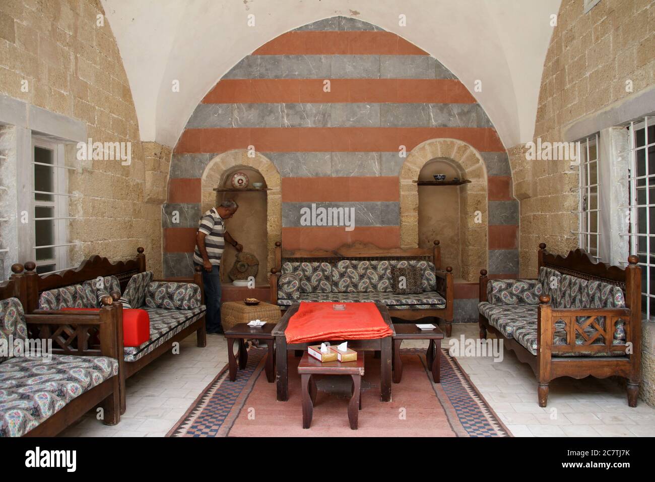 Gaza. 19th July, 2020. A Palestinian restorer works inside an ...