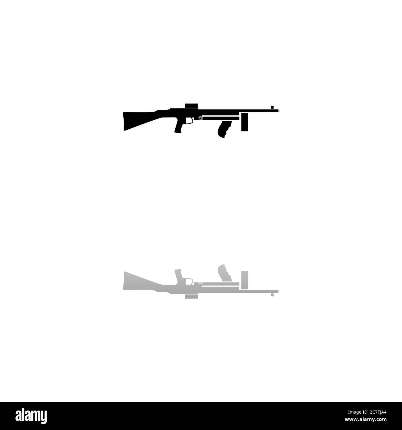 Automatic Rifle. Black symbol on white background. Simple illustration ...