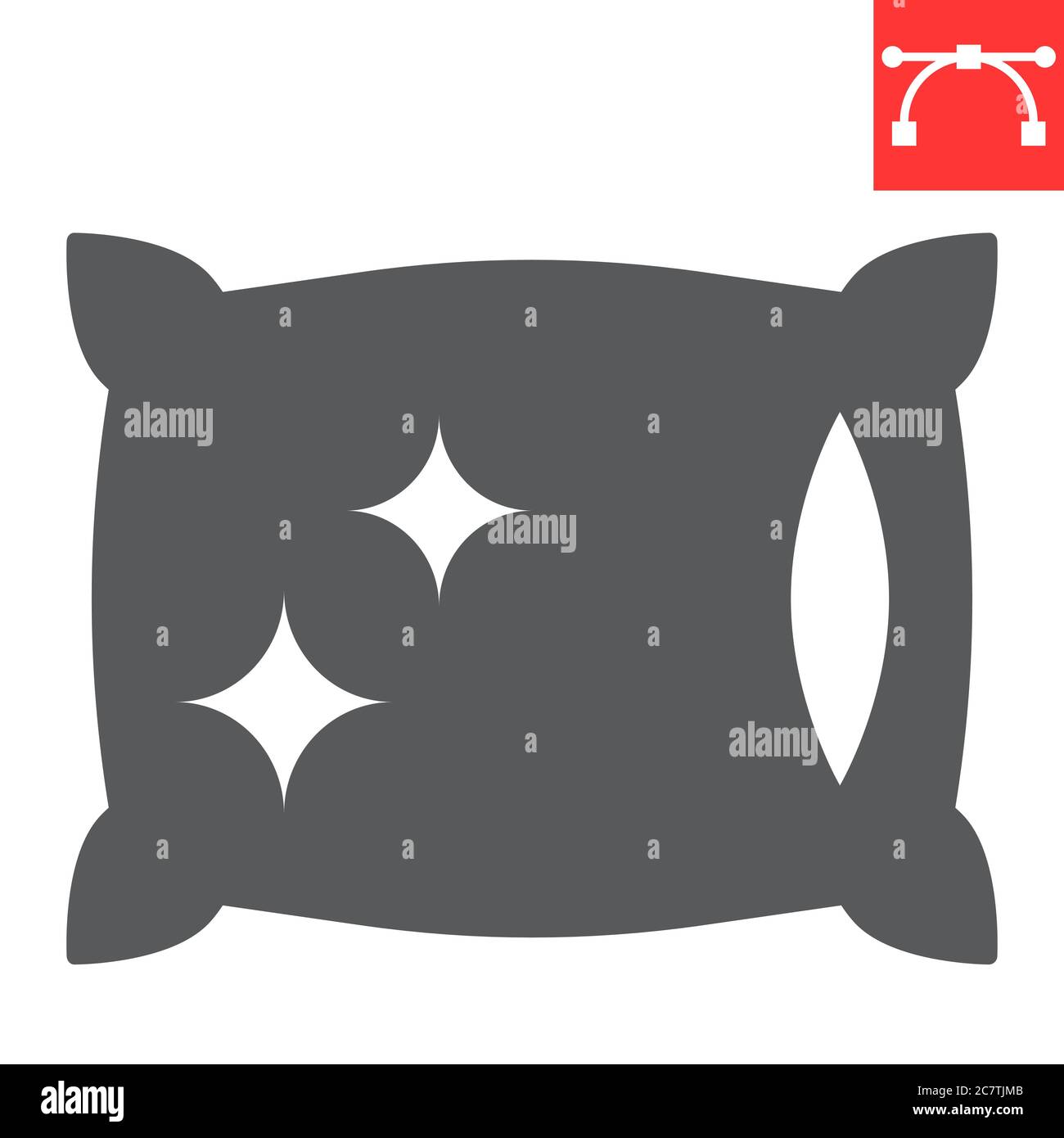 Pillow cleaning glyph icon, dry cleaning and laundry, pillow sign ...