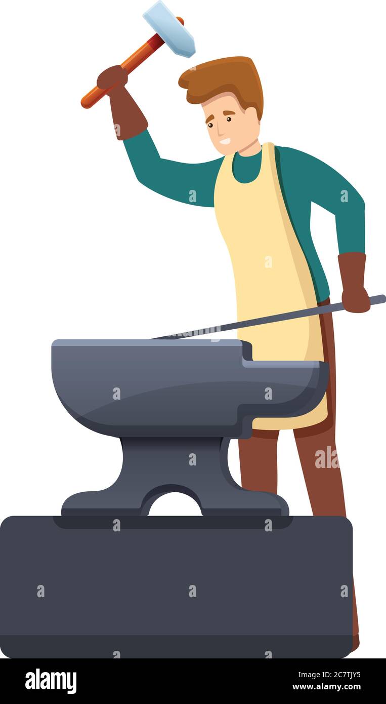 Blacksmith character icon. Cartoon of blacksmith character vector icon ...