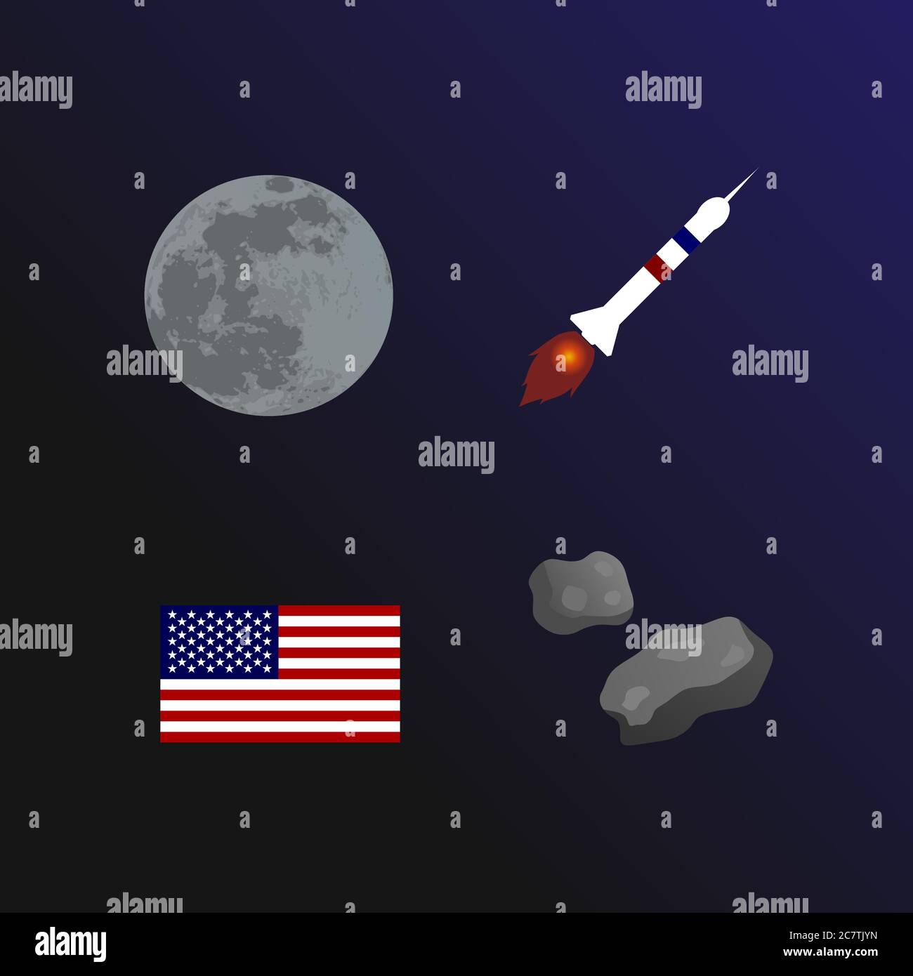 First moon landing flag Stock Vector Images - Alamy