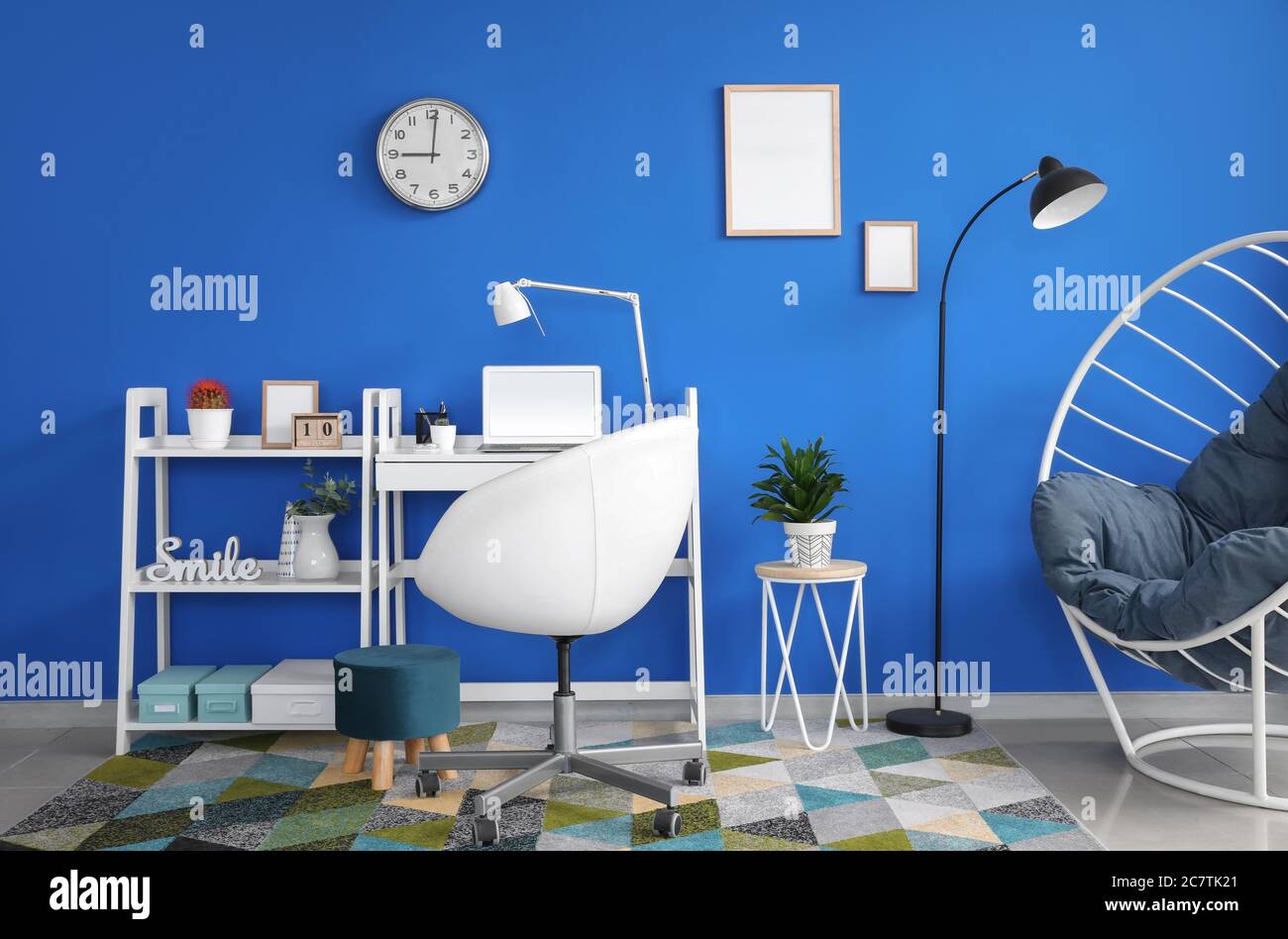 Comfortable workplace with modern computer in office Stock Photo - Alamy