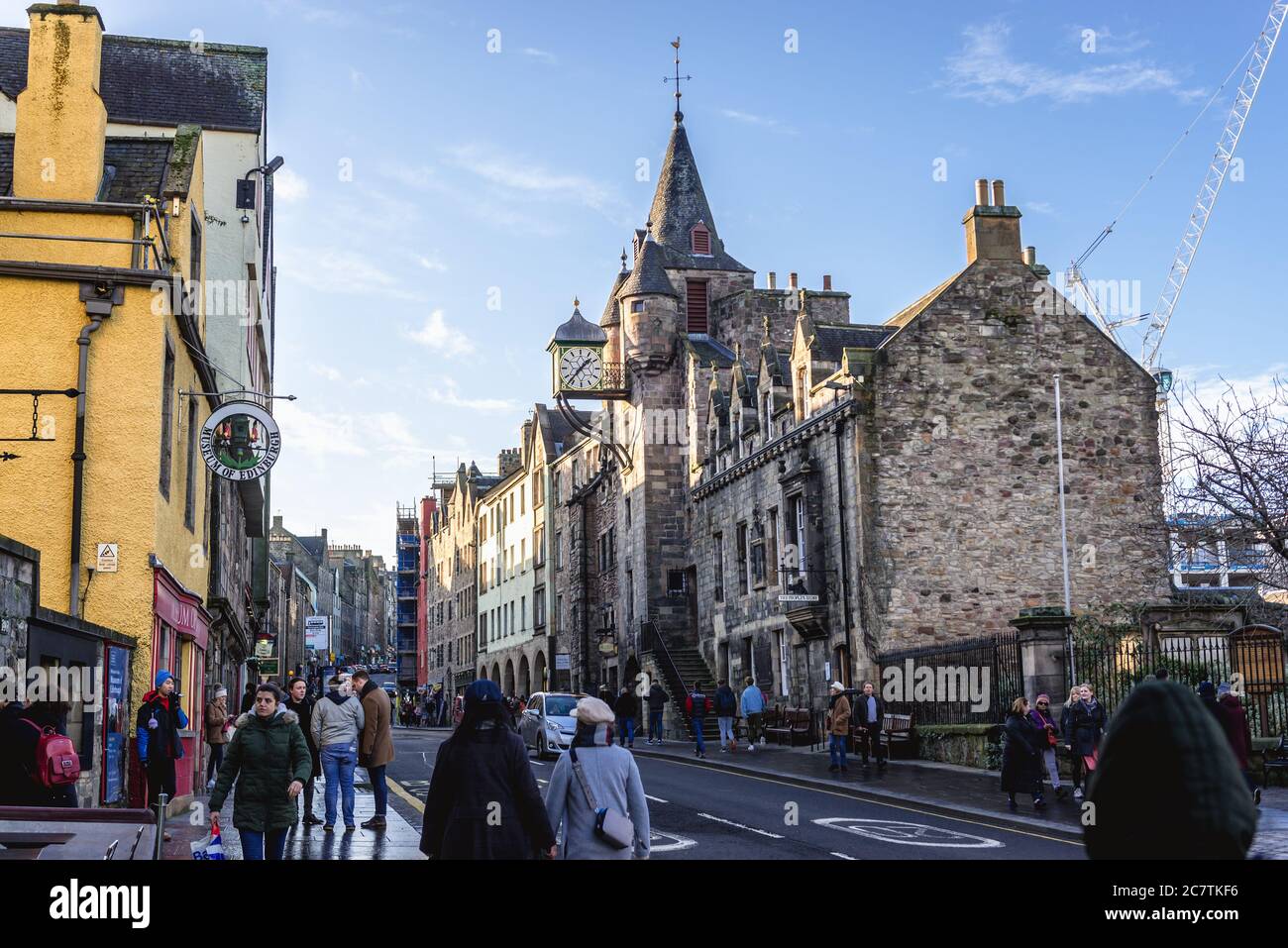 Canongate Street, part of Royal Mile in Edinburgh, the capital of ...