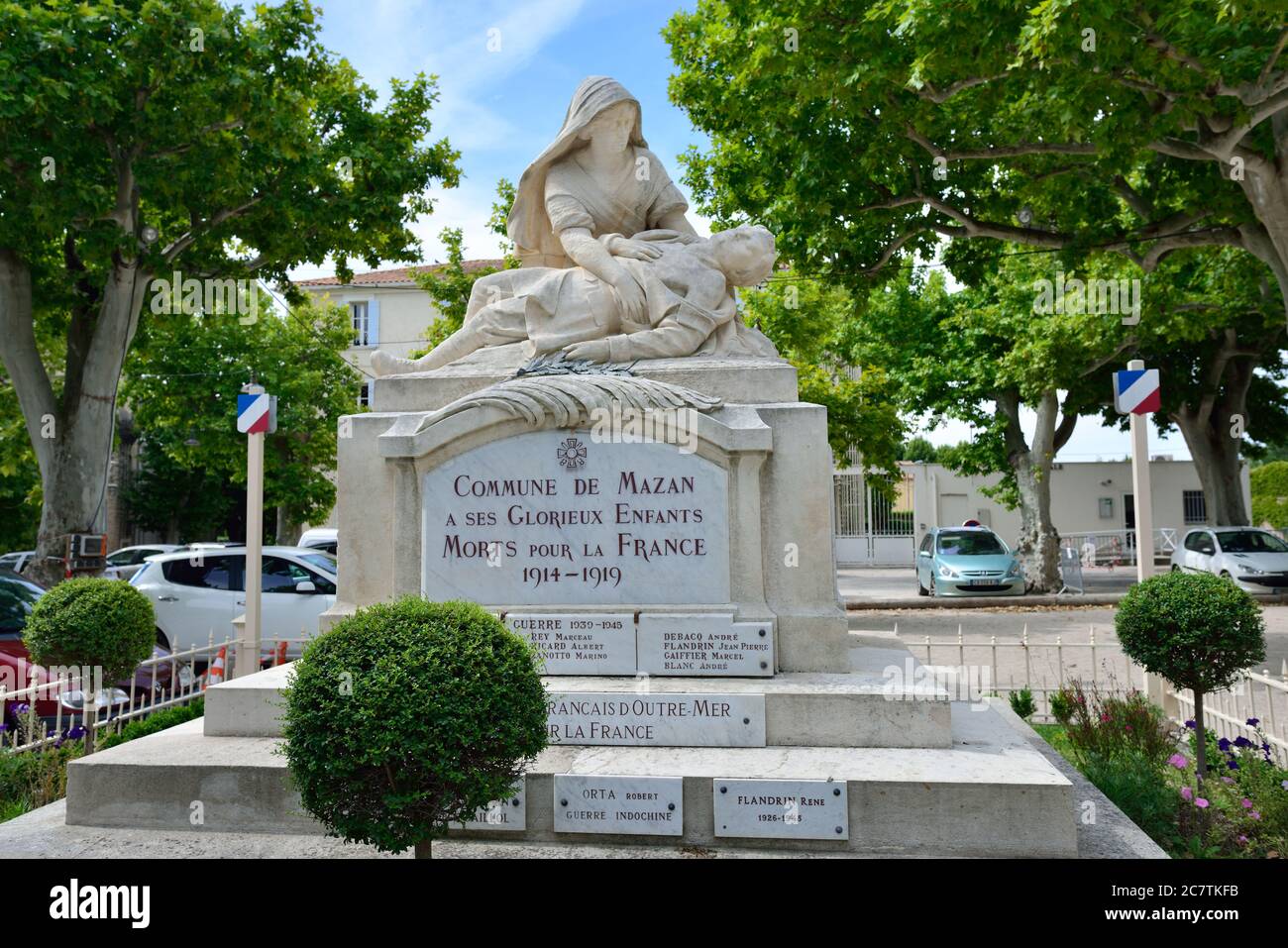 MAZAN, FRANCE - JUL 19, 2014: View of Memorial in central square in ...