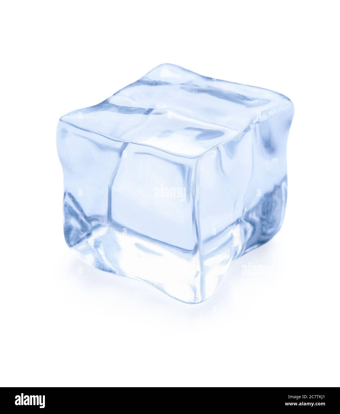 Ice cube on white background Stock Photo - Alamy