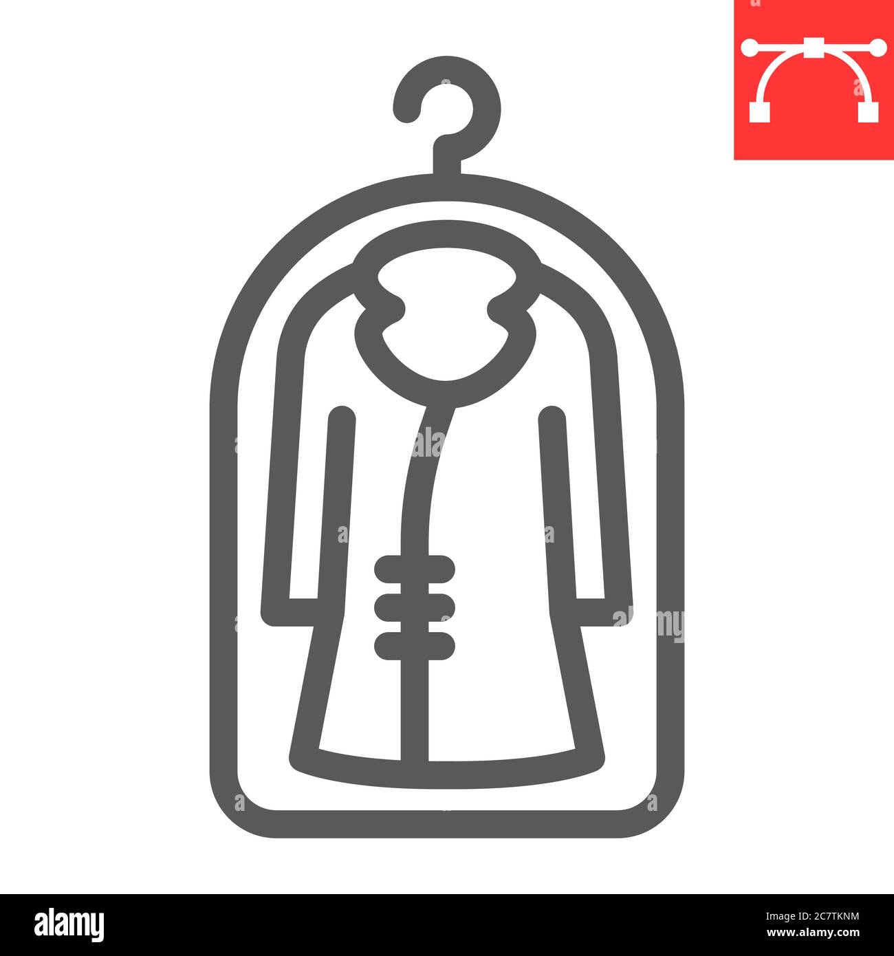 Cover fot clothes line icon, dry cleaning and wash, coat sign vector ...