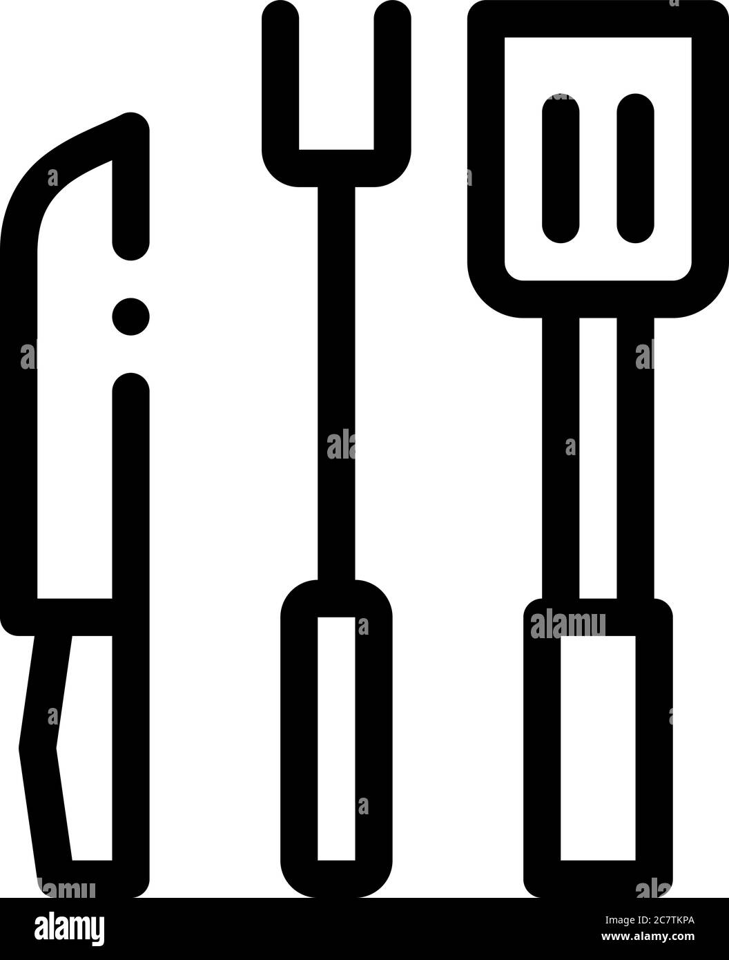 bbq utensil icon vector outline illustration Stock Vector Image & Art ...
