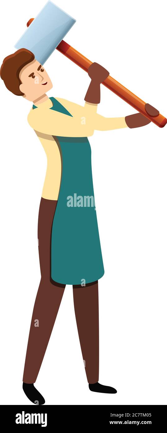 Blacksmith with hammer icon. Cartoon of blacksmith with hammer vector ...