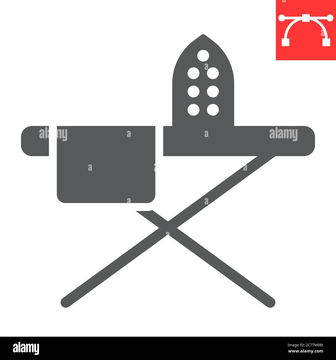 Ironing glyph icon, steam and laundry, iron sign vector graphics ...