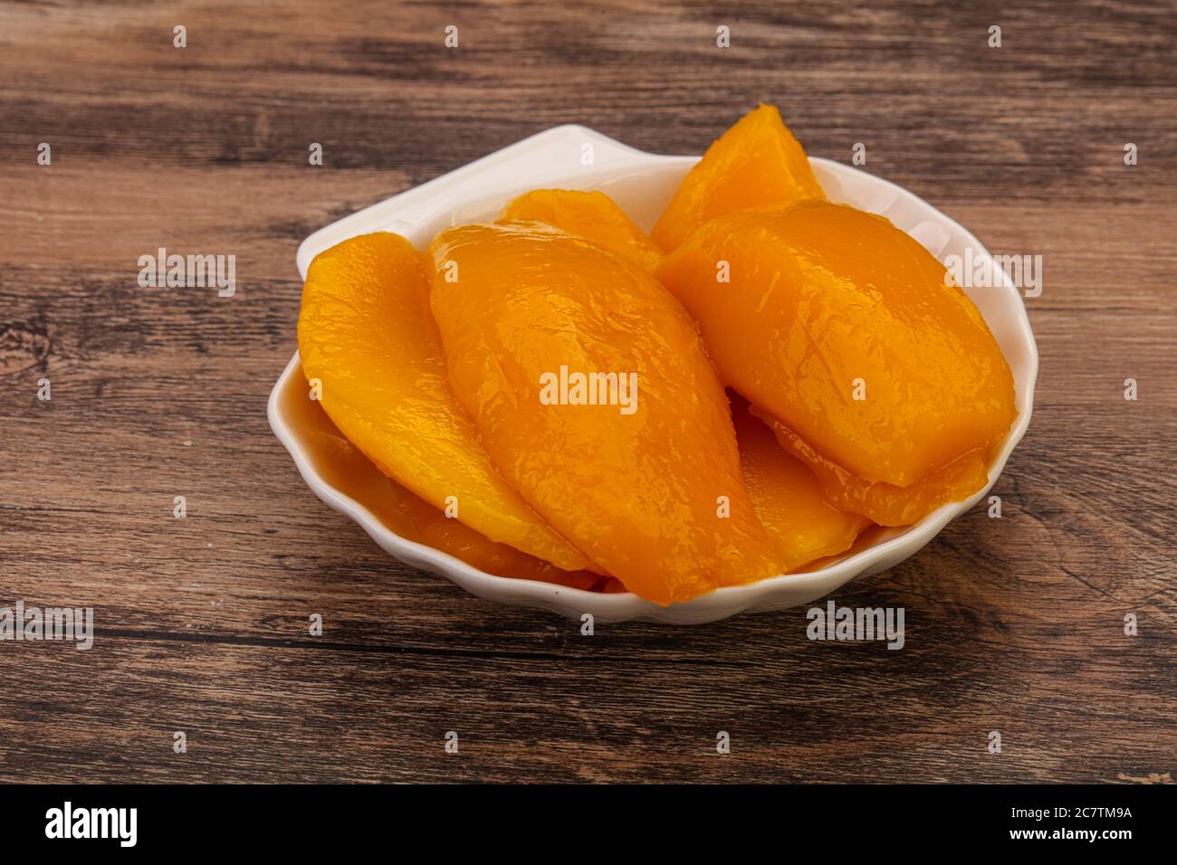 Sweet delicous mango slices in syrop Stock Photo - Alamy
