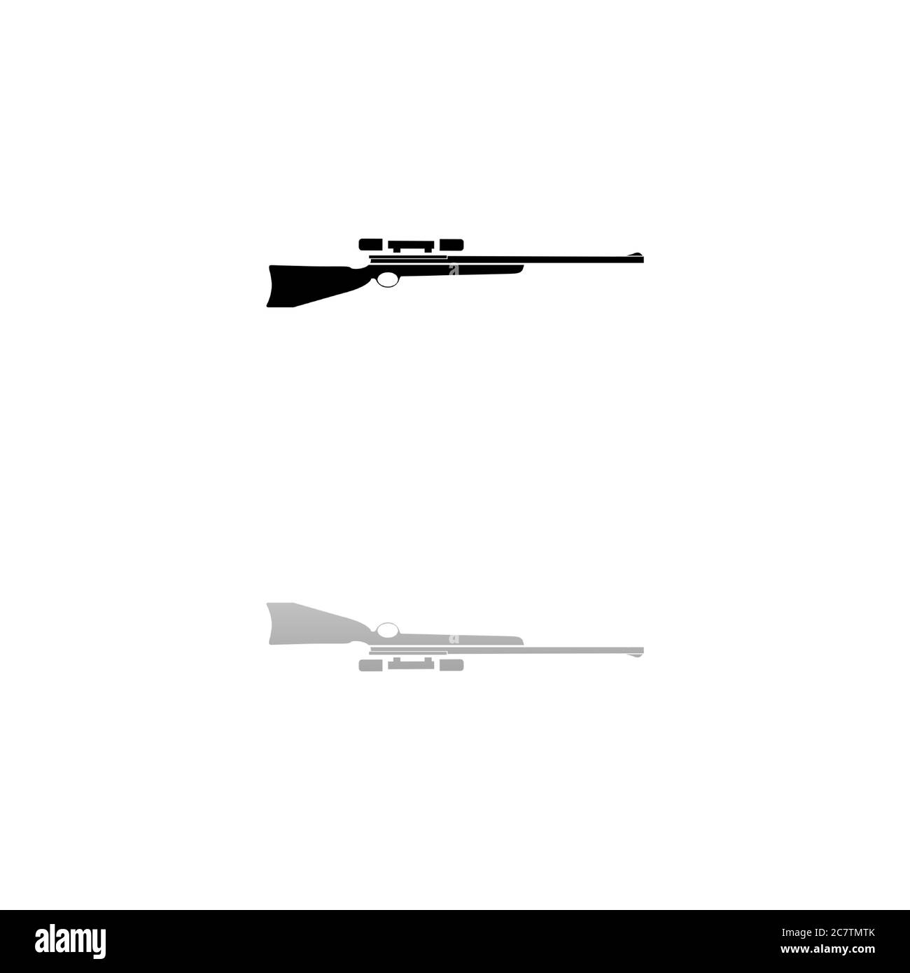 Sniper Rifle. Black symbol on white background. Simple illustration ...