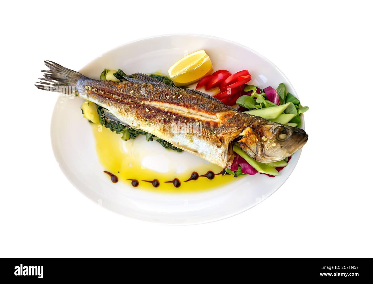 Whole cooked fish plate hi-res stock photography and images - Alamy