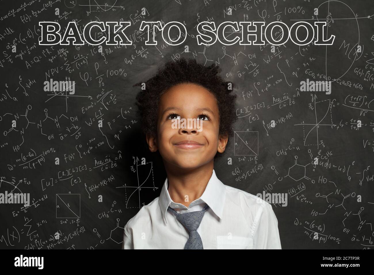 Smart African American child student boy smiling. Back to school ...