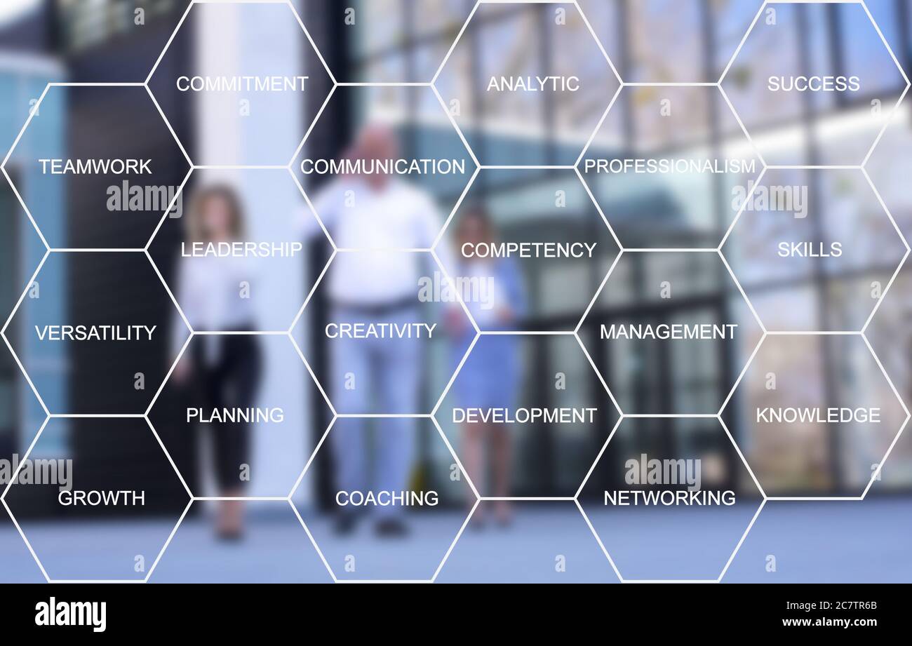 Competency matrix words on a honeycomb pattern - the concept of ...