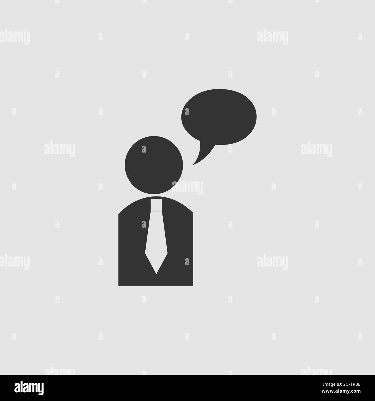 Dialog icon flat. Black pictogram on grey background. Vector ...