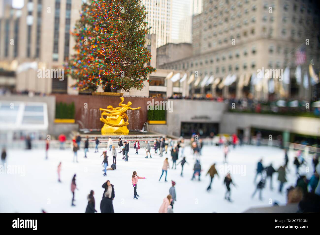 People enjoy Ice Skating at The Rink At Rockefeller Center Stock Photo ...