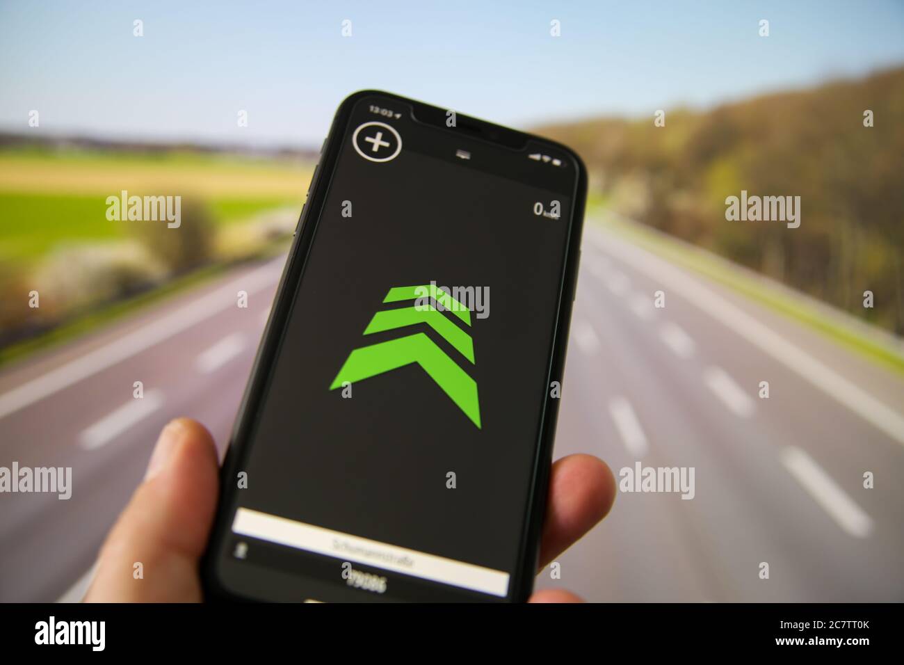 Viersen, Germany - July 9. 2020: Closeup of hand holding mobile phone ...