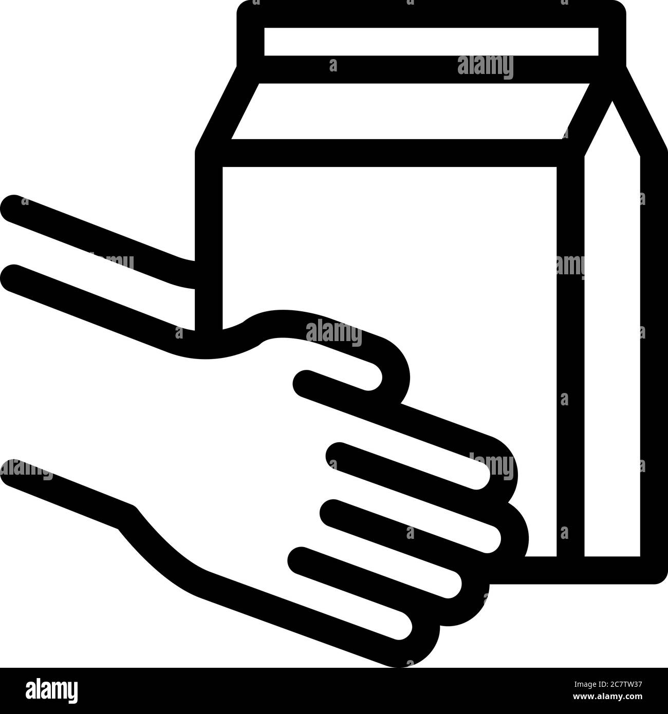 food delivery bag icon vector outline illustration Stock Vector Image ...