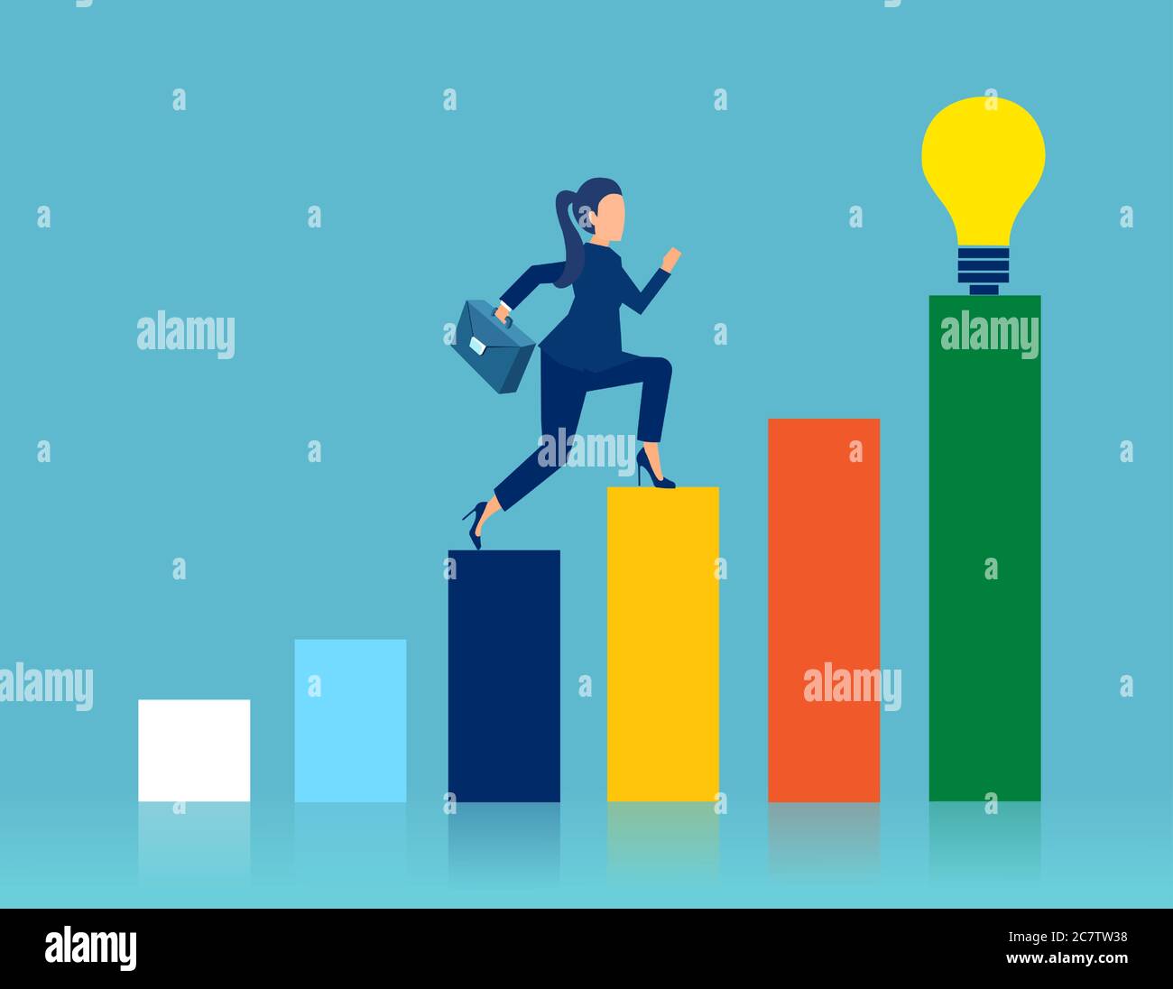 Business woman climbing ladder Stock Vector Images - Alamy