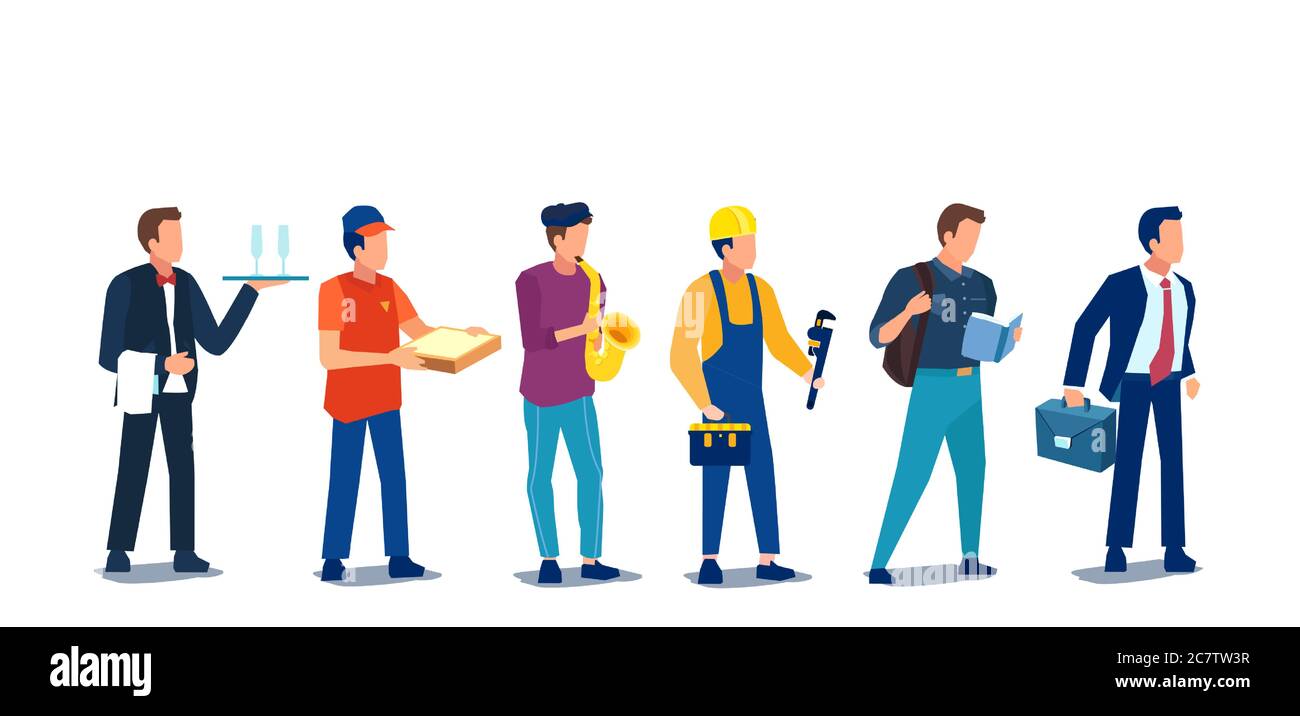 Vector of a career growth and job change of a successful man Stock ...