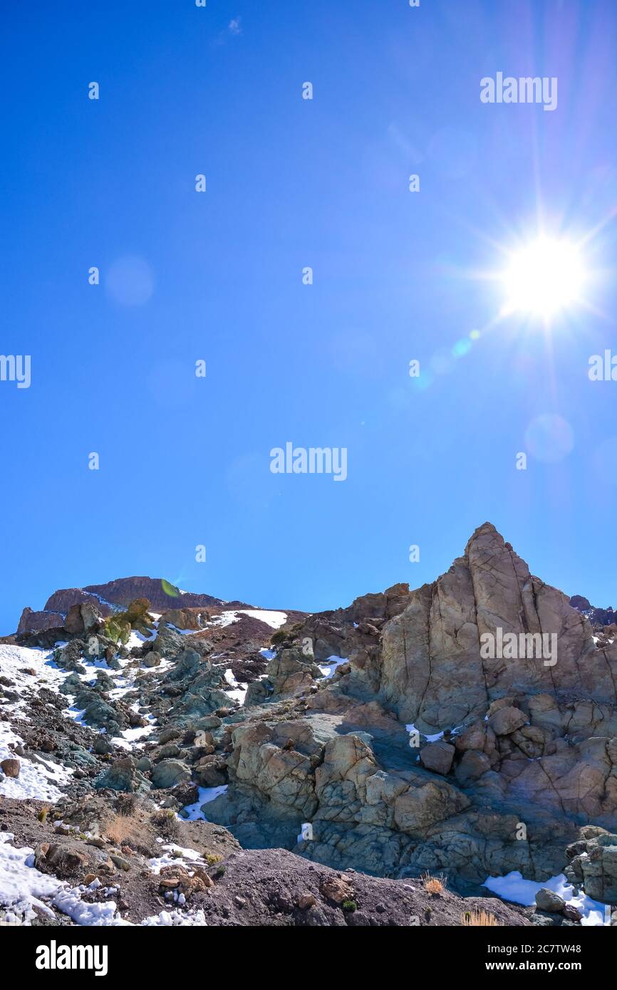 Photo Picture of the snow covered mount teide tenerife spain Stock ...