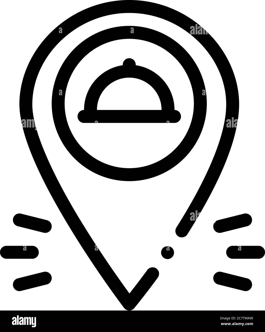 food delivery gps mark icon vector outline illustration Stock Vector ...