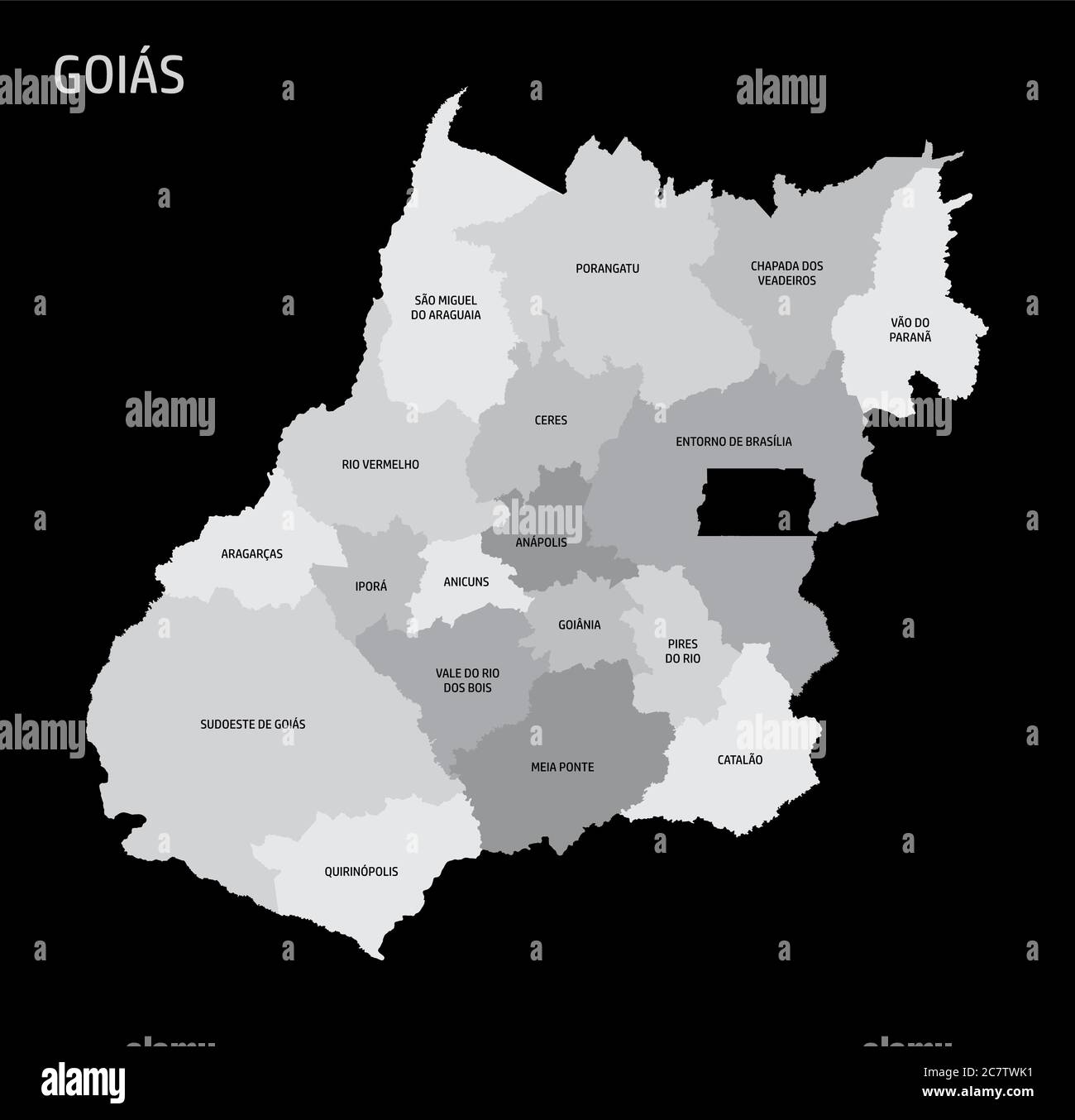 Goias State regions map Stock Vector Image & Art - Alamy