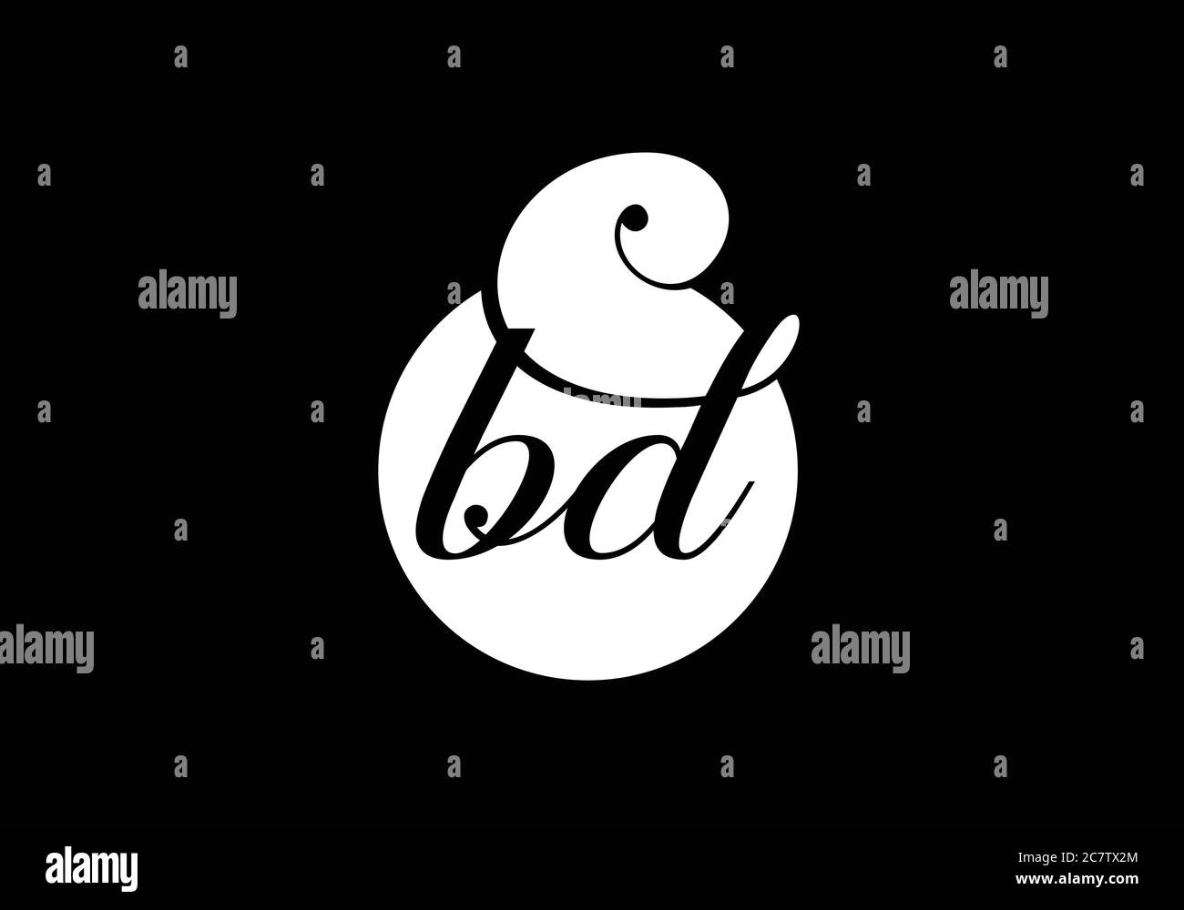 Initial Monogram Letter B D Logo Design Vector Template. B D Letter ...