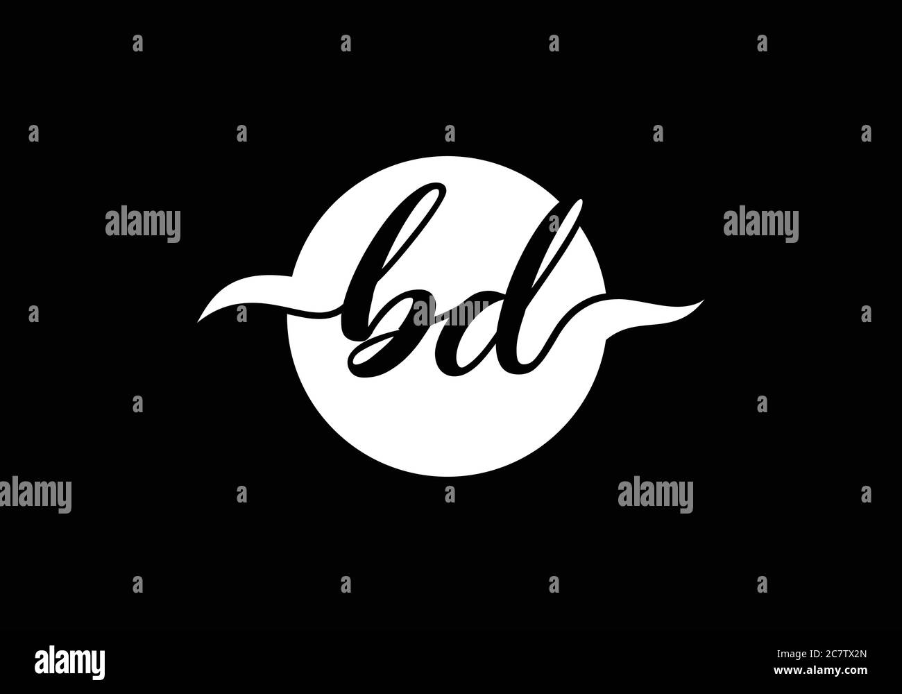 Initial Monogram Letter B D Logo Design Vector Template. B D Letter ...