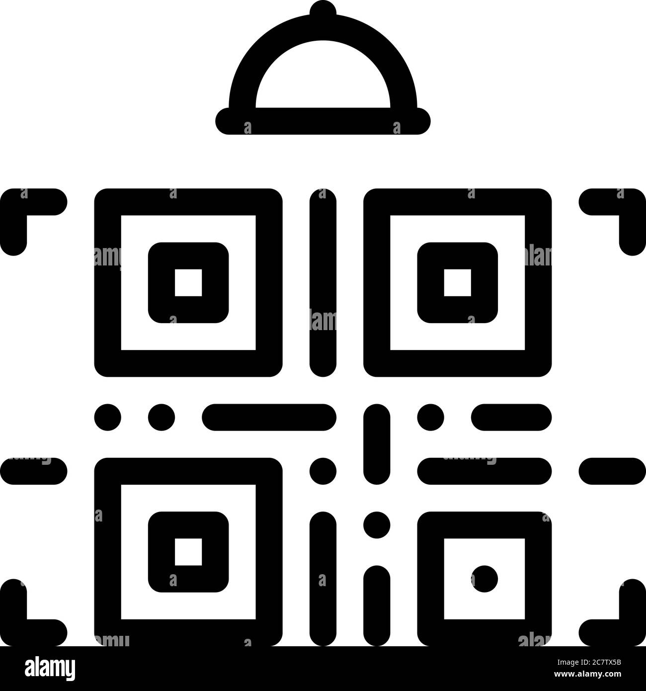 food delivery bar code icon vector outline illustration Stock Vector ...