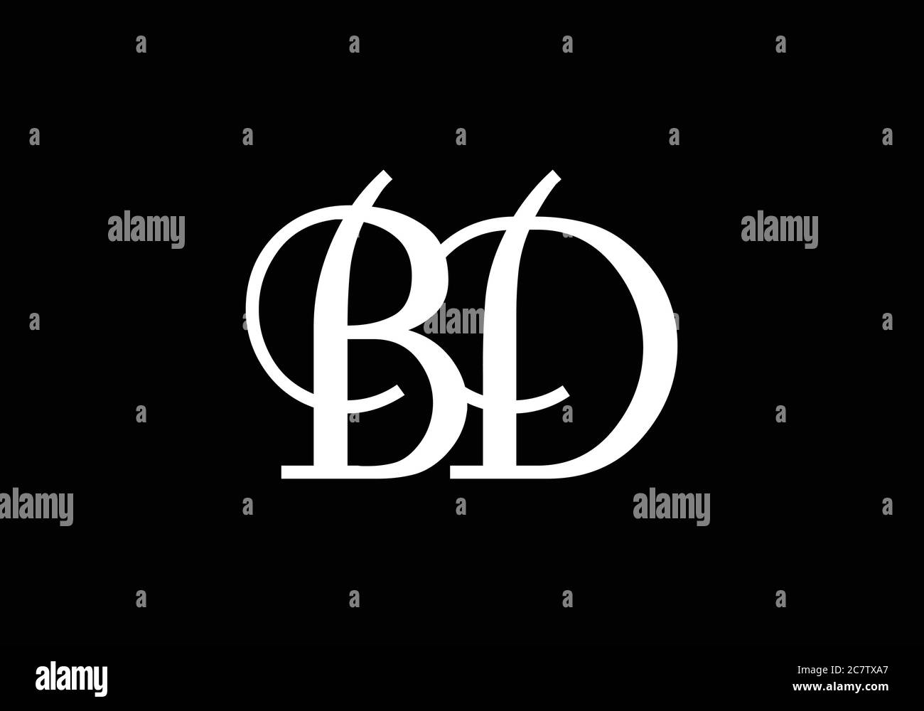 Initial Monogram Letter B D Logo Design Vector Template. B D Letter ...