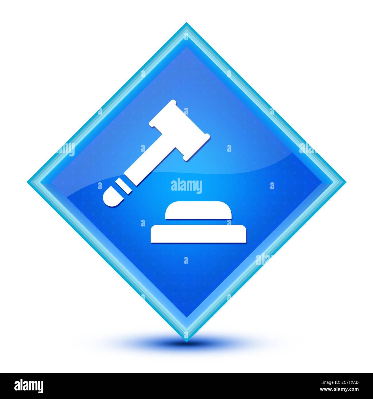 Auction icon isolated on special blue diamond button abstract ...