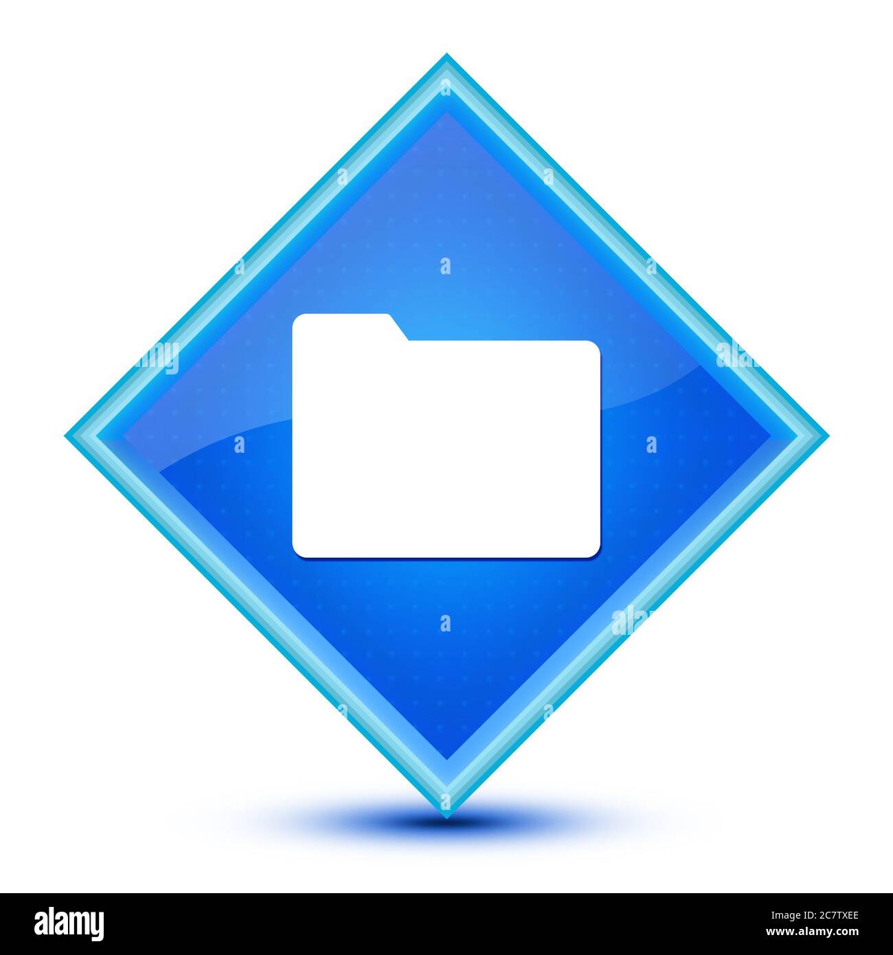 Folder icon isolated on special blue diamond button abstract ...