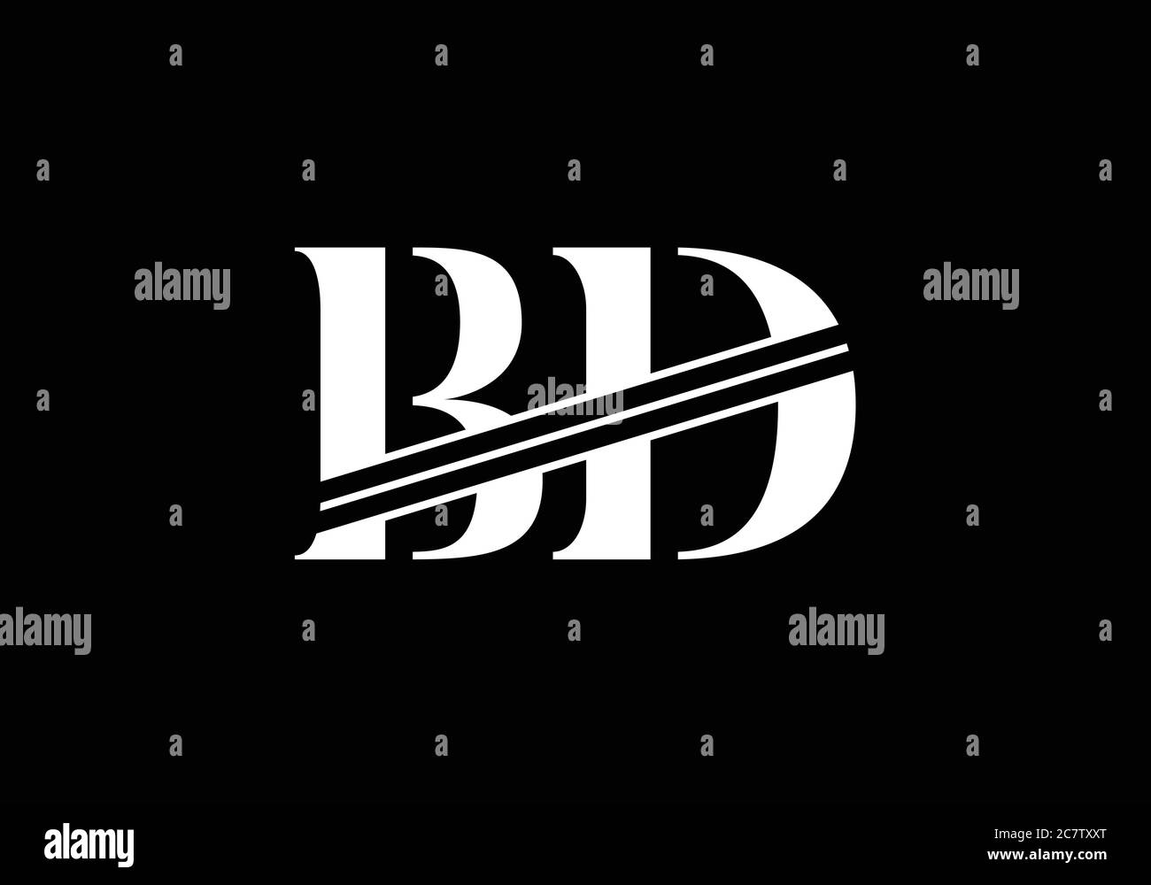 Initial Monogram Letter B D Logo Design Vector Template. B D Letter ...