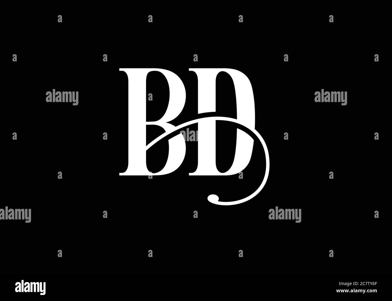 Initial Monogram Letter B D Logo Design Vector Template. B D Letter ...