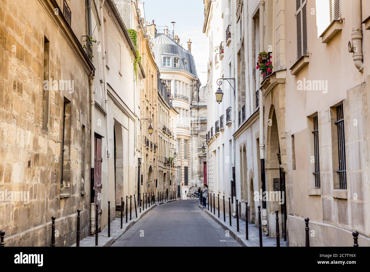 Historic old street in Paris, France Stock Photo - Alamy