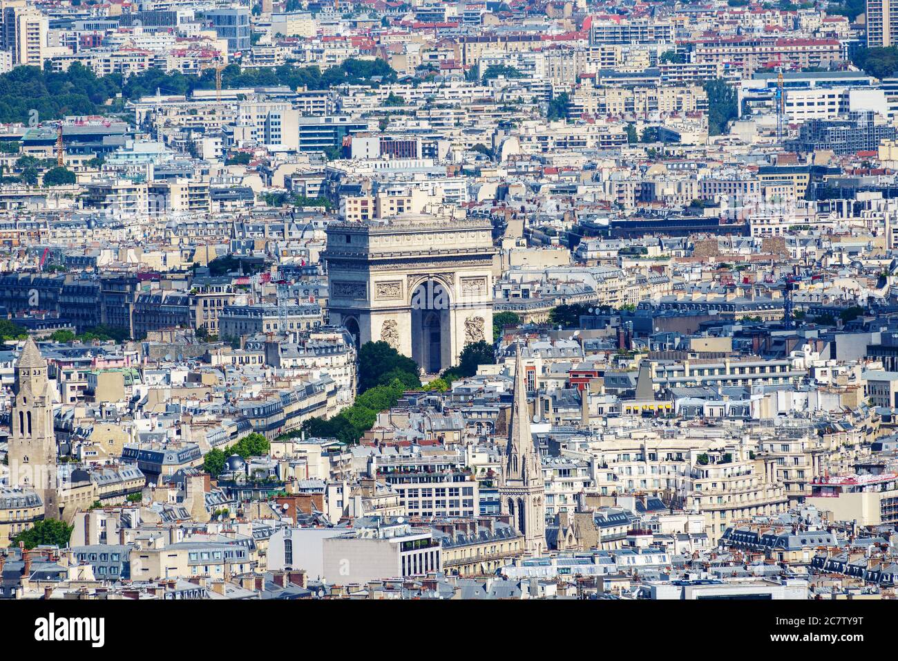 Aerial view of Arch of Triumph, Paris, France Stock Photo - Alamy