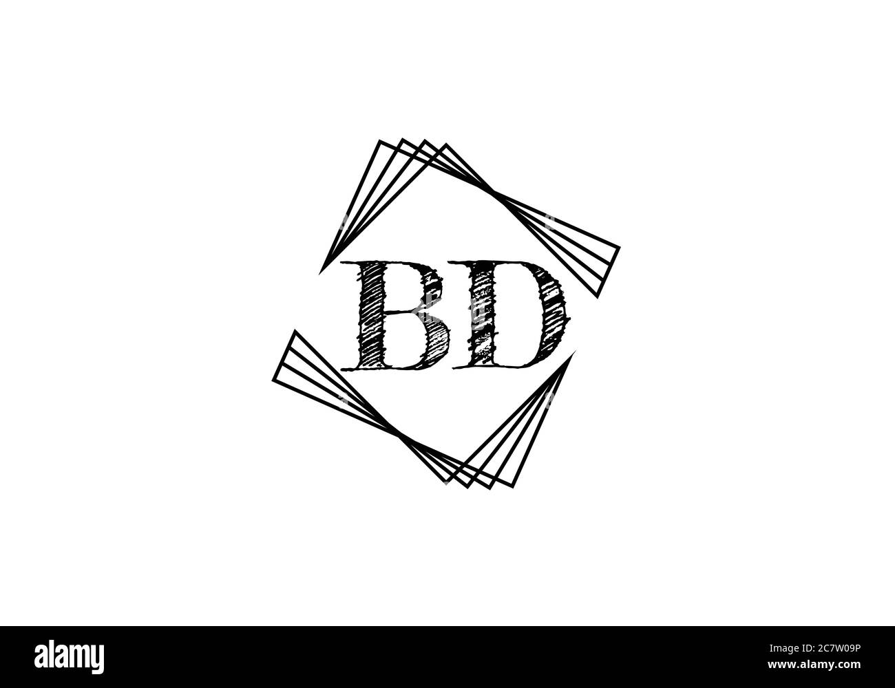 Initial Monogram Letter B D Logo Design Vector Template. B D Letter ...