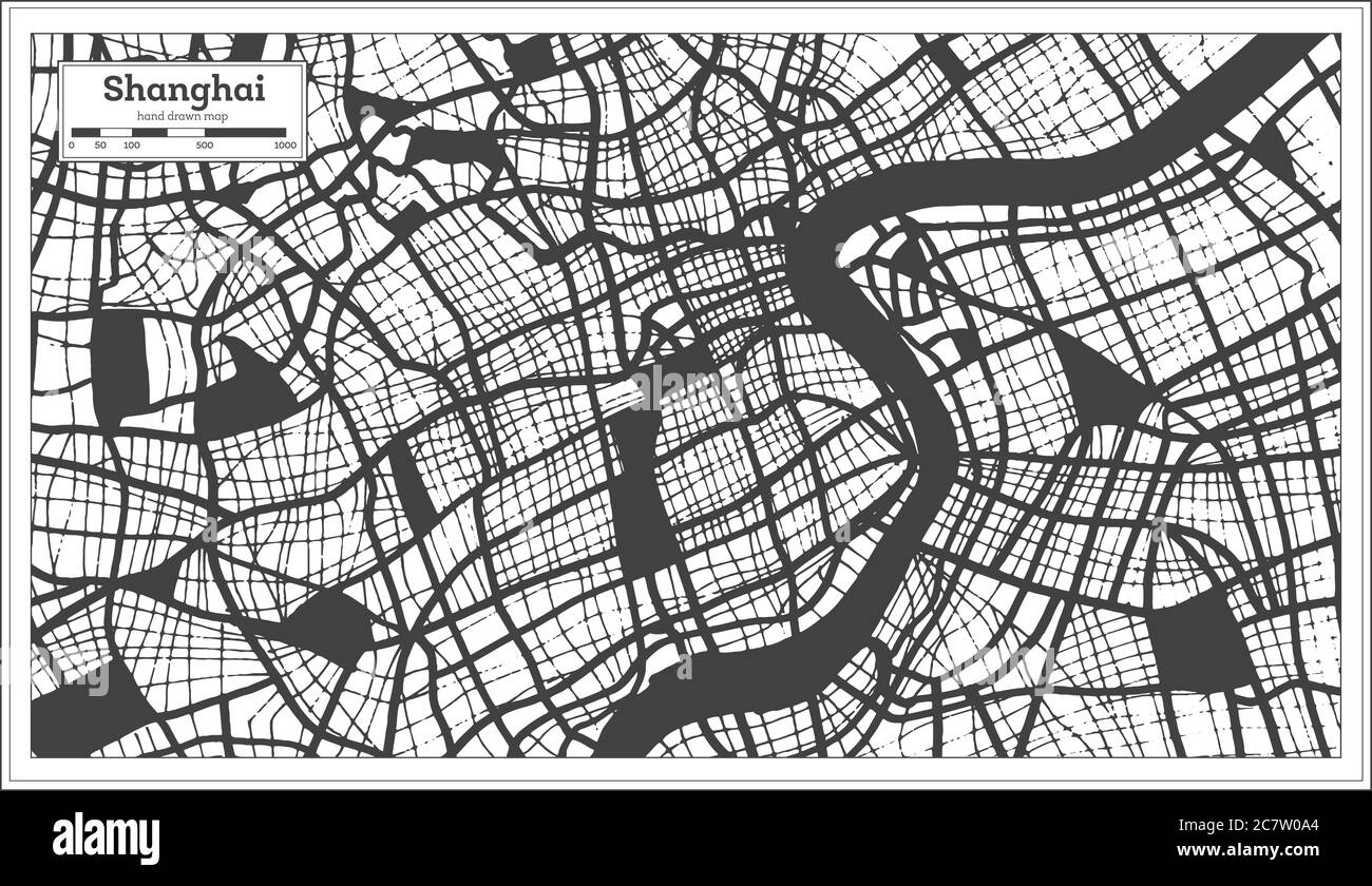 Vintage Map Of Shanghai High Resolution Stock Photography and Images ...