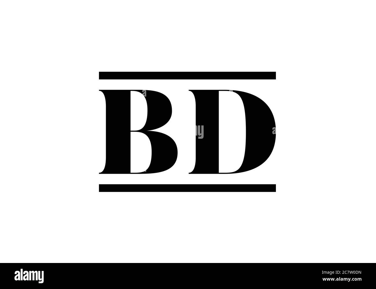 Initial Monogram Letter B D Logo Design Vector Template. B D Letter ...