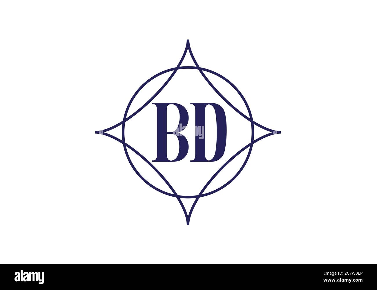 Initial Monogram Letter B D Logo Design Vector Template. B D Letter ...