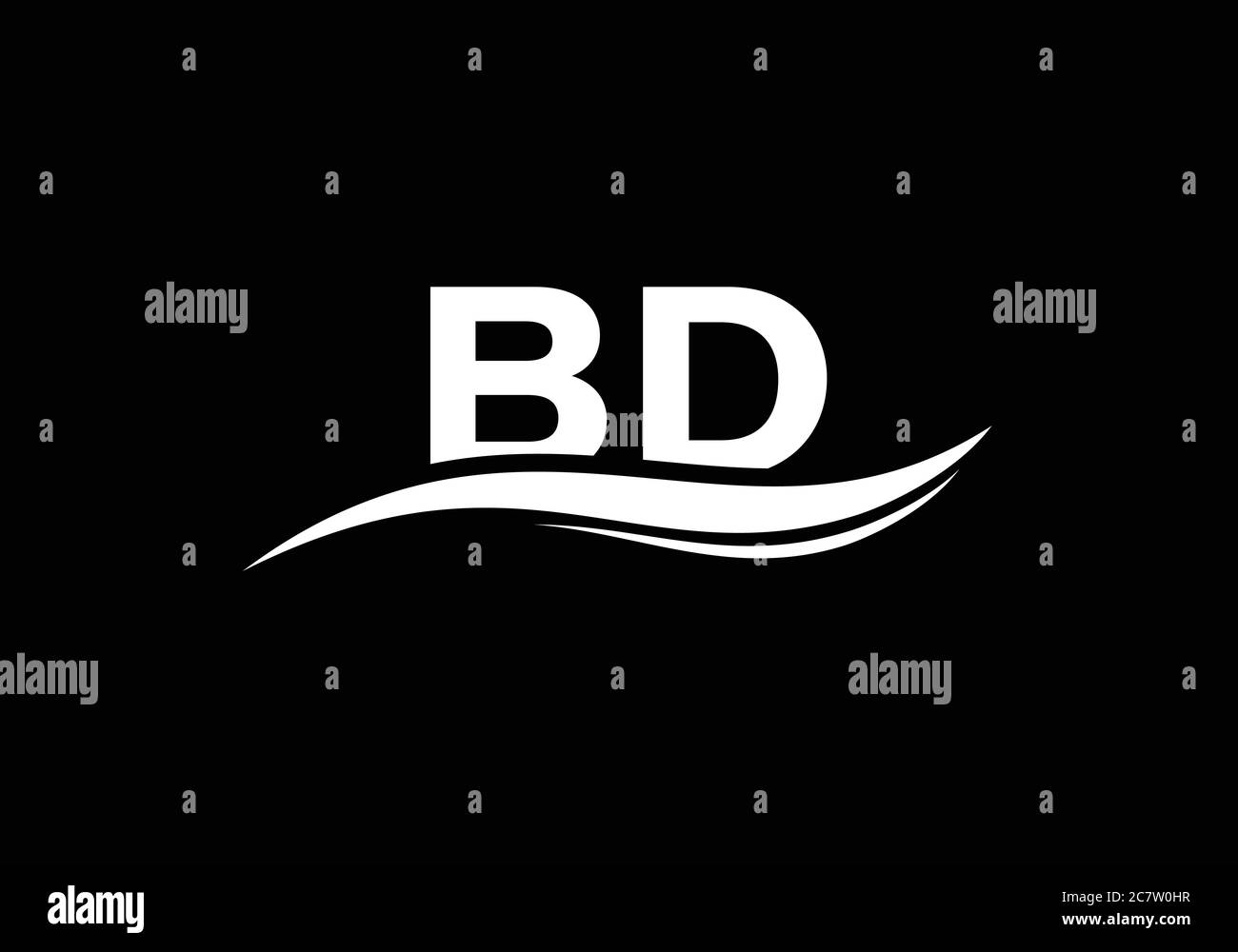 Initial Monogram Letter B D Logo Design Vector Template. B D Letter ...