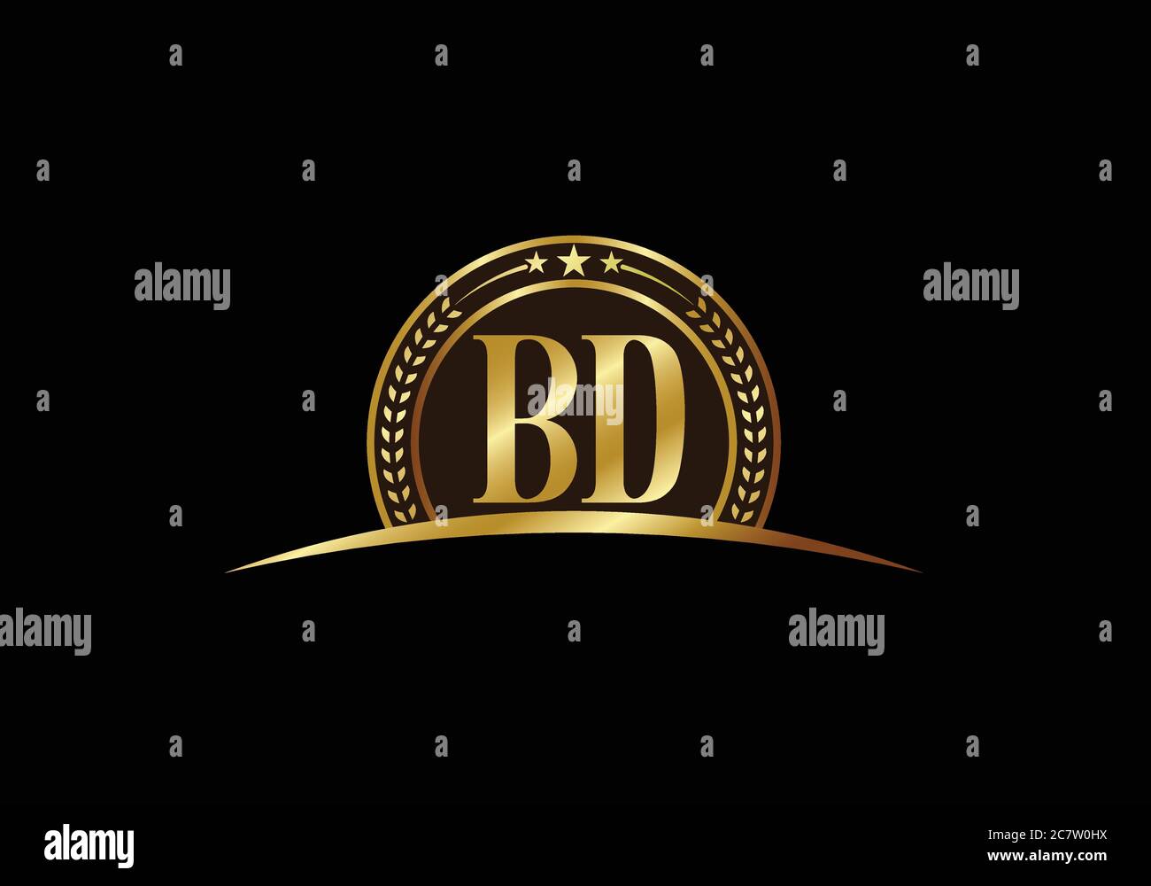 Initial Monogram Letter B D Logo Design Vector Template. B D Letter ...