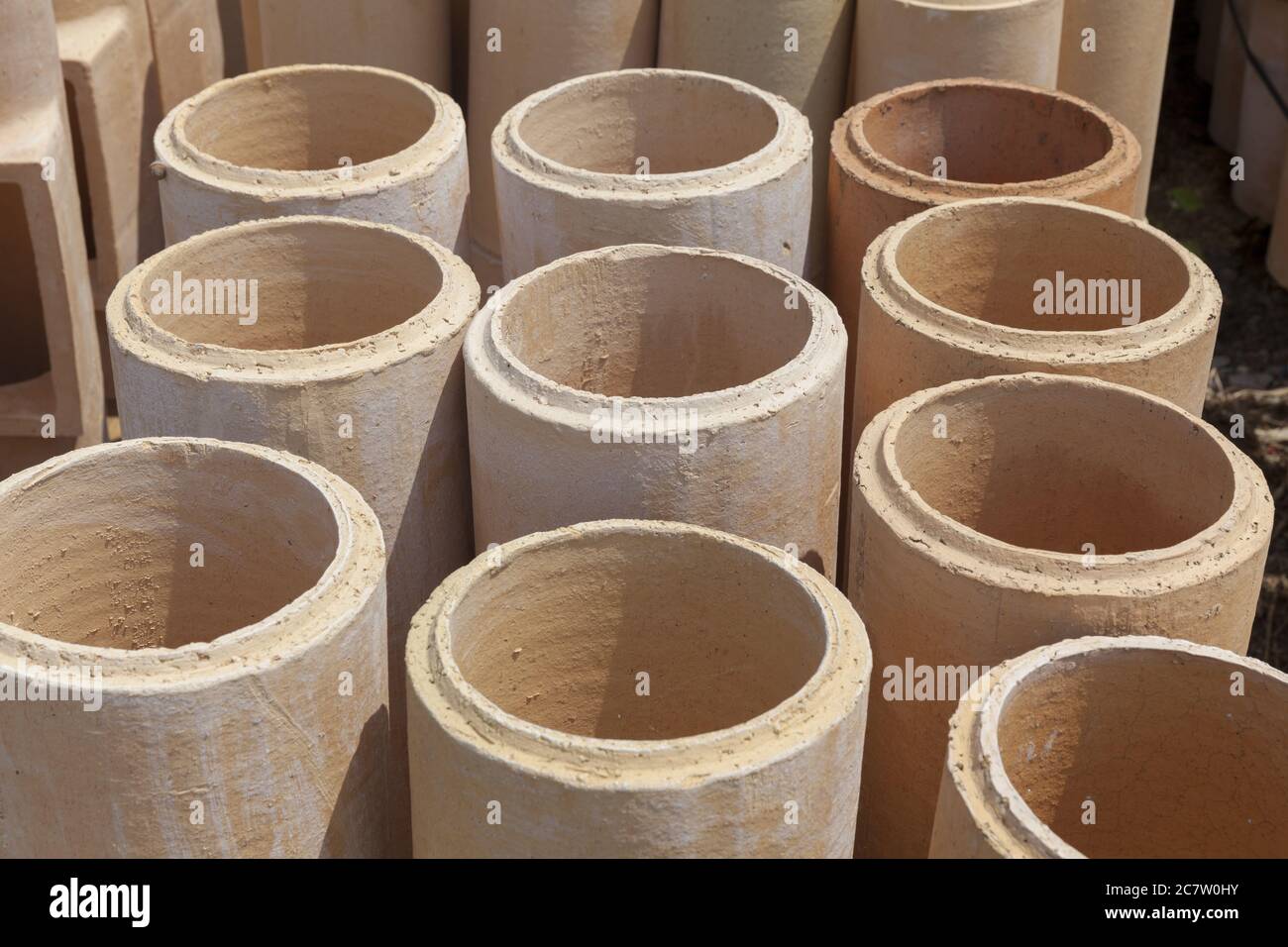 ceramic chimney parts on stack Stock Photo - Alamy