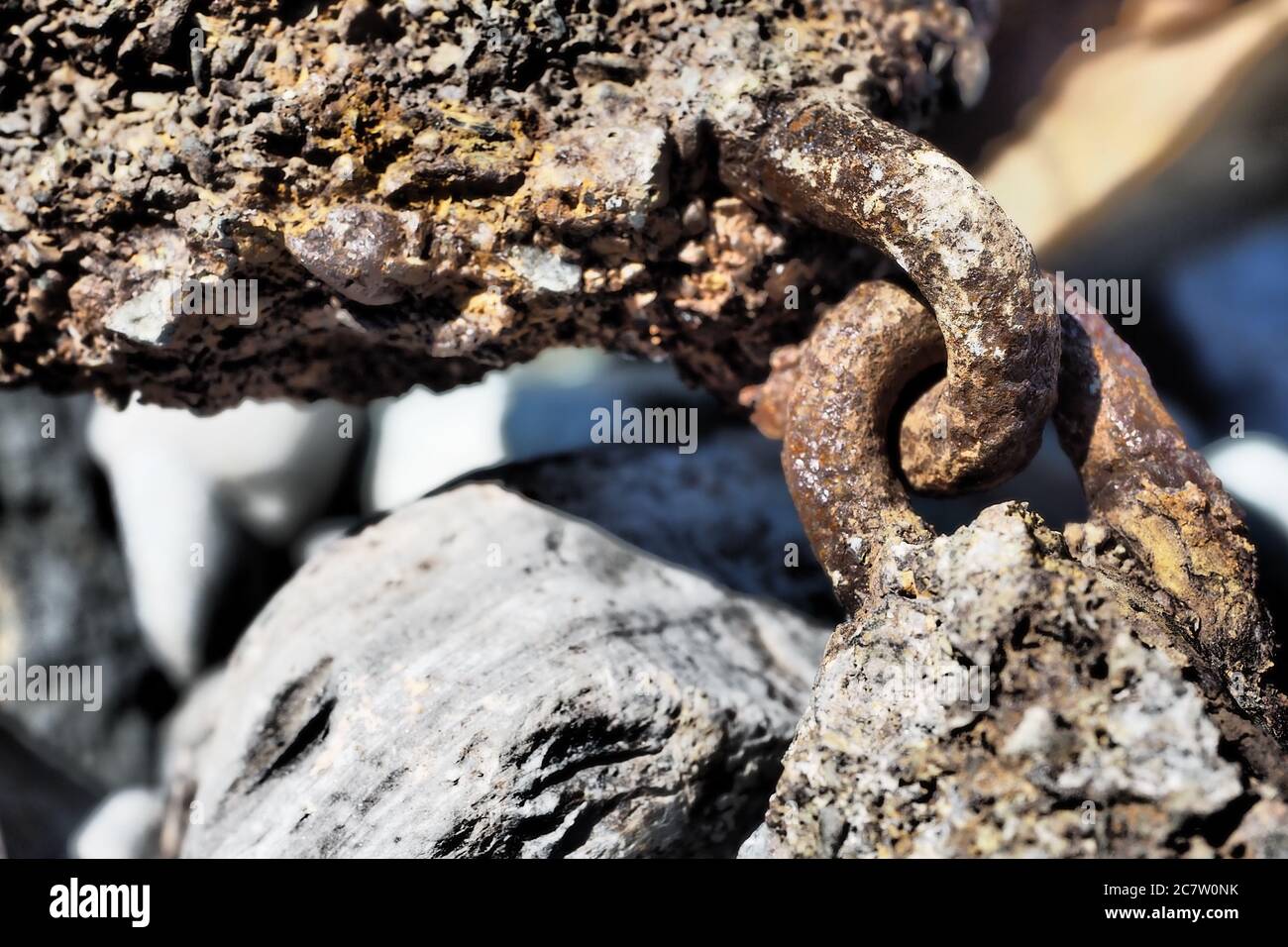 Closeup shot of an old rusted metal chain Stock Photo - Alamy