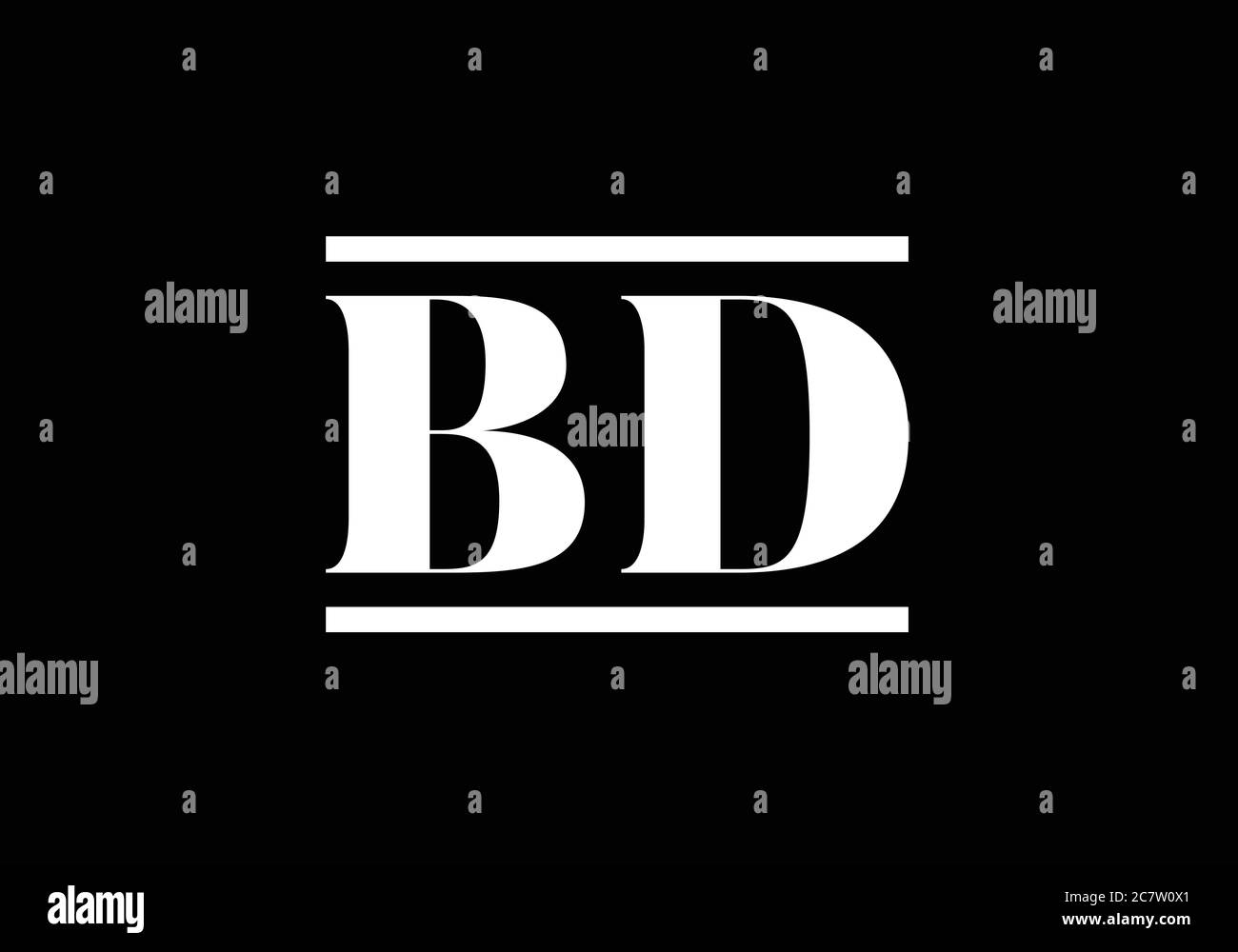 Initial Monogram Letter B D Logo Design Vector Template. B D Letter ...