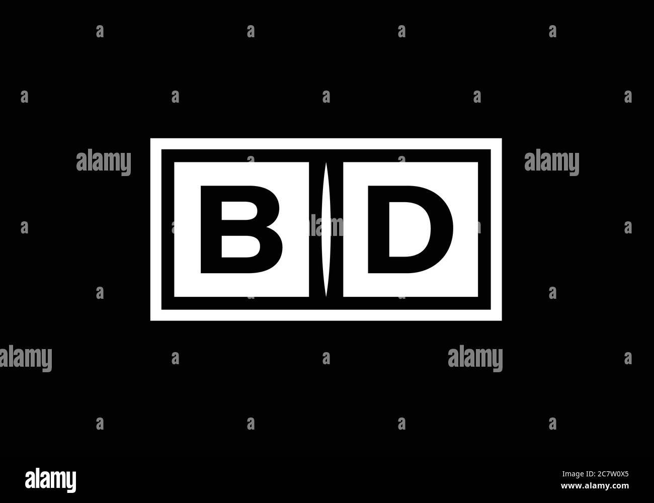 Initial Monogram Letter B D Logo Design Vector Template. B D Letter ...